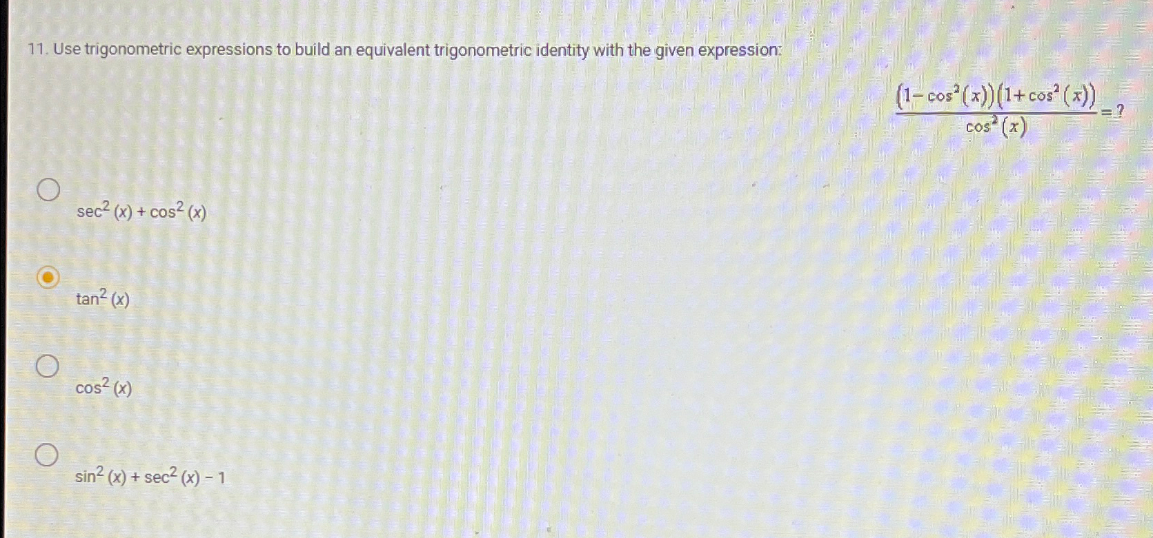 Solved Use trigonometric expressions to build an equivalent | Chegg.com