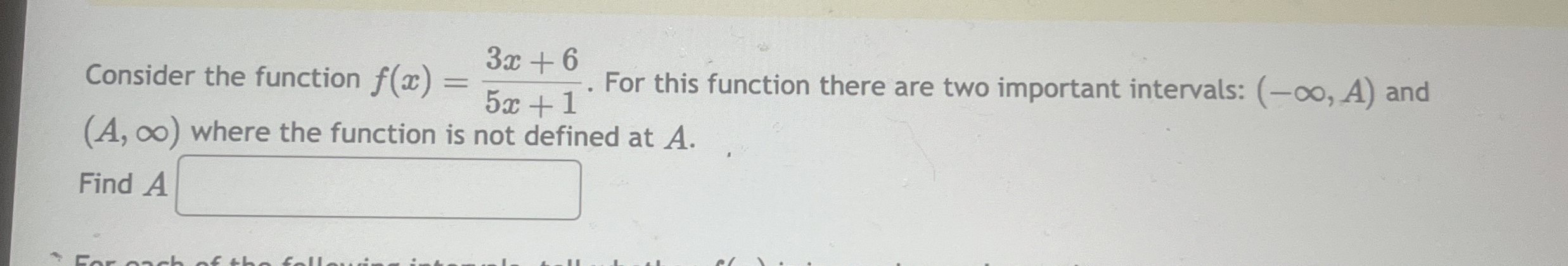 Solved Consider the function f(x)=3x+65x+1. ﻿For this | Chegg.com