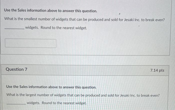 Solved Jesaki Inc. is trying to enter the widget market. The | Chegg.com