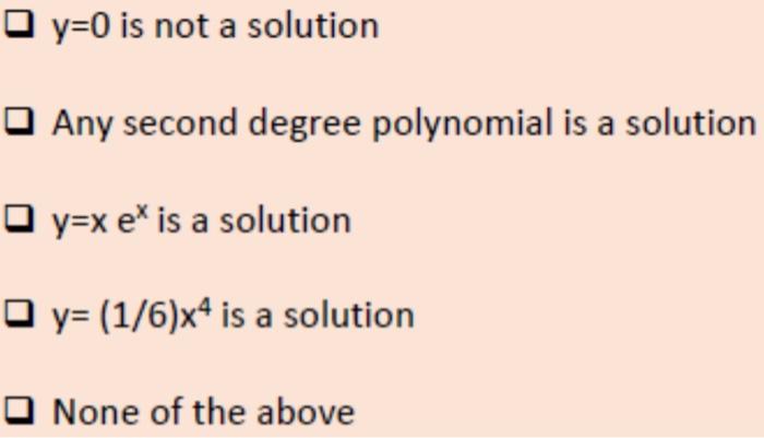 Solved Considering the equation dx2d2y−2dxdy+y=0y=0 is not a | Chegg.com Solved Considering the equation dx2d2y−2dxdy+y=0y=0 is not a | Chegg.com