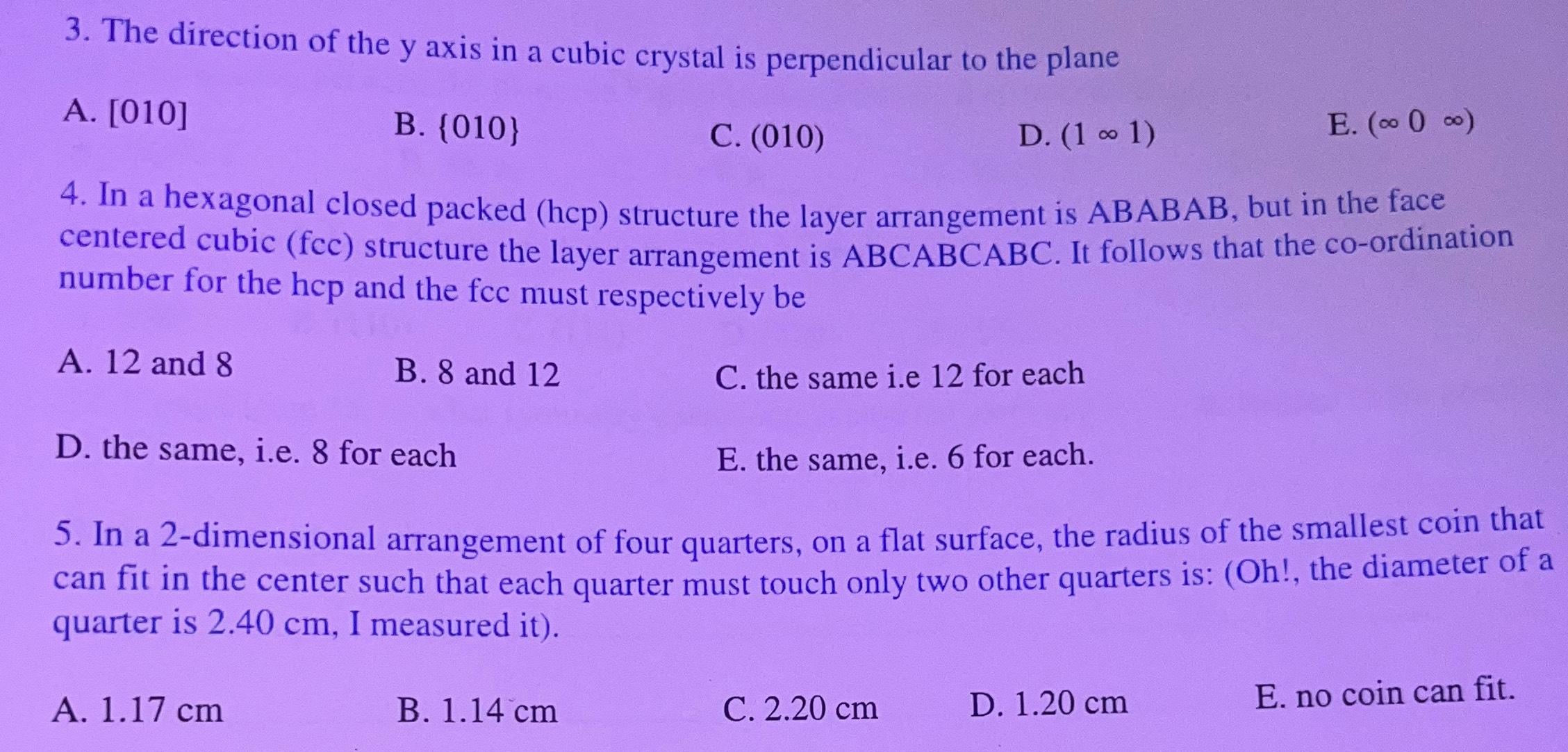 Solved 3. ﻿The direction of the y ﻿axis in a cubic crystal | Chegg.com
