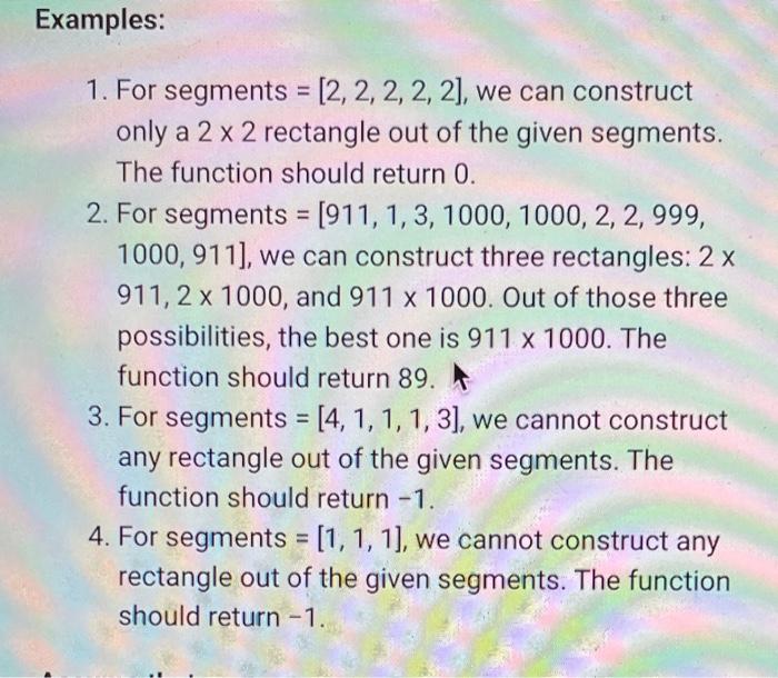 Solved You are given an array segments consisting of N | Chegg.com