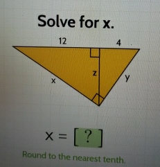 Solved Solve for x.x=[?]Round to the nearest tenth | Chegg.com