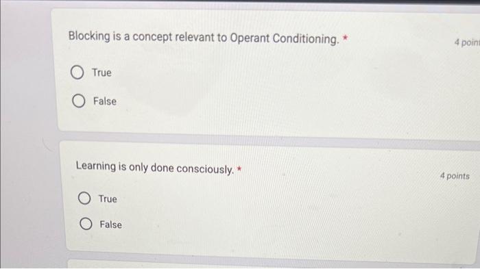 Solved Blocking is a concept relevant to Operant | Chegg.com