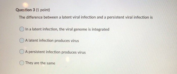 Solved Question 3 (1 point) The difference between a latent | Chegg.com
