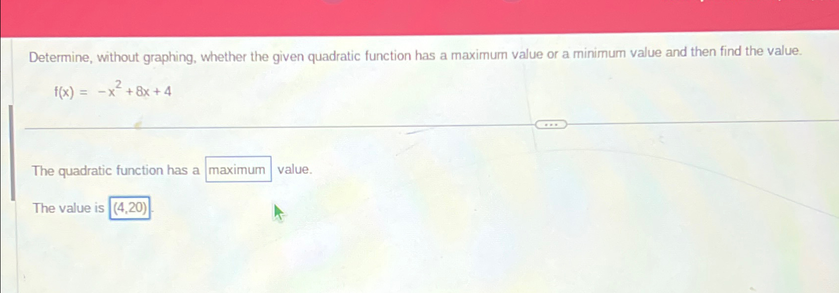Solved Determine, without graphing, whether the given | Chegg.com