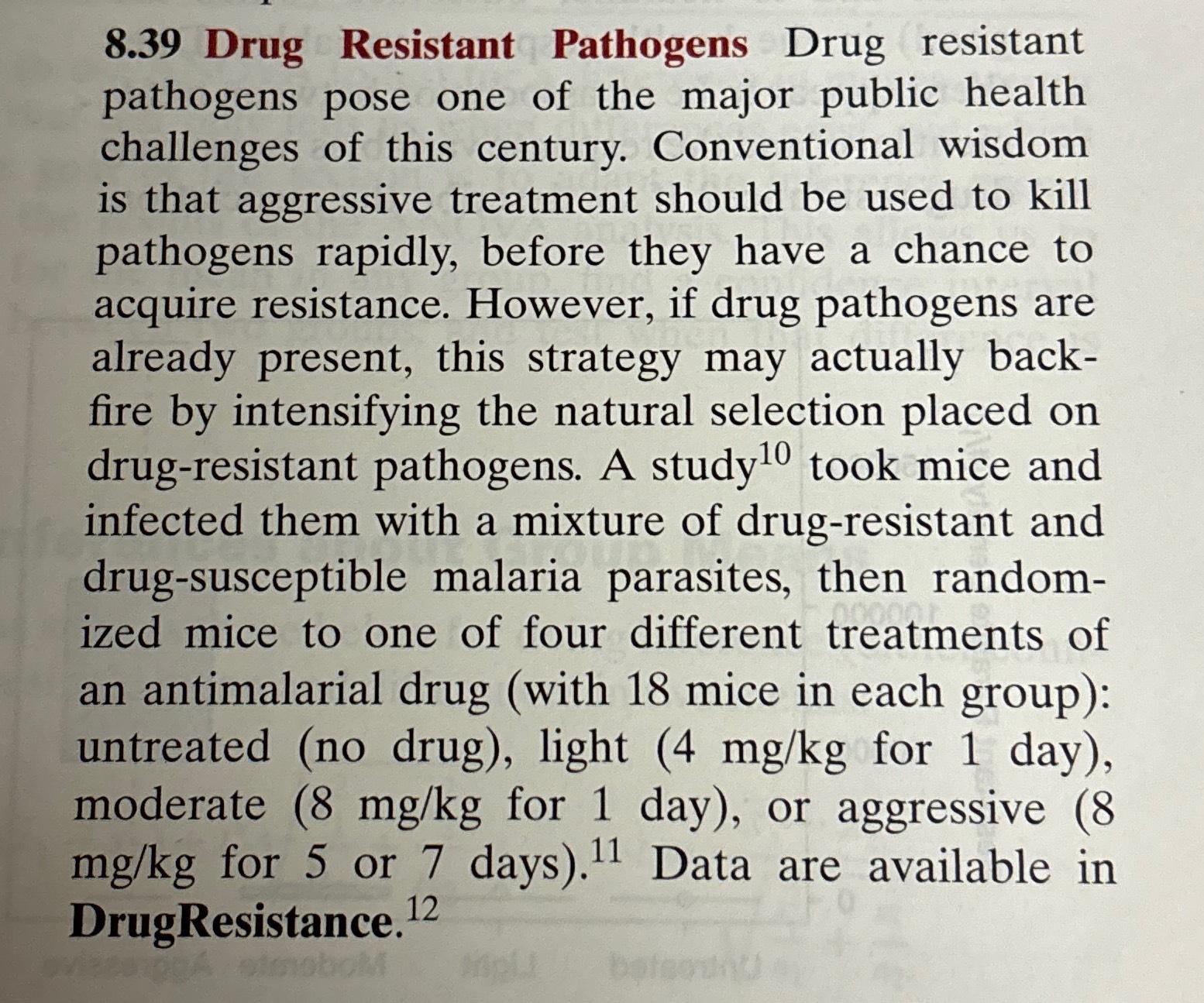 Solved 8.39 ﻿Drug Resistant Pathogens Drug resistant | Chegg.com