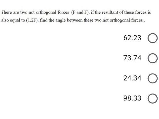 Solved There are two not orthogonal forces (F and F), if the | Chegg.com
