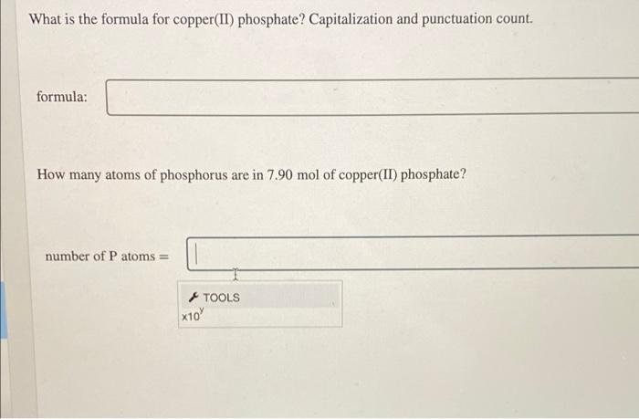 Solved What is the formula for copper(II) phosphate? | Chegg.com