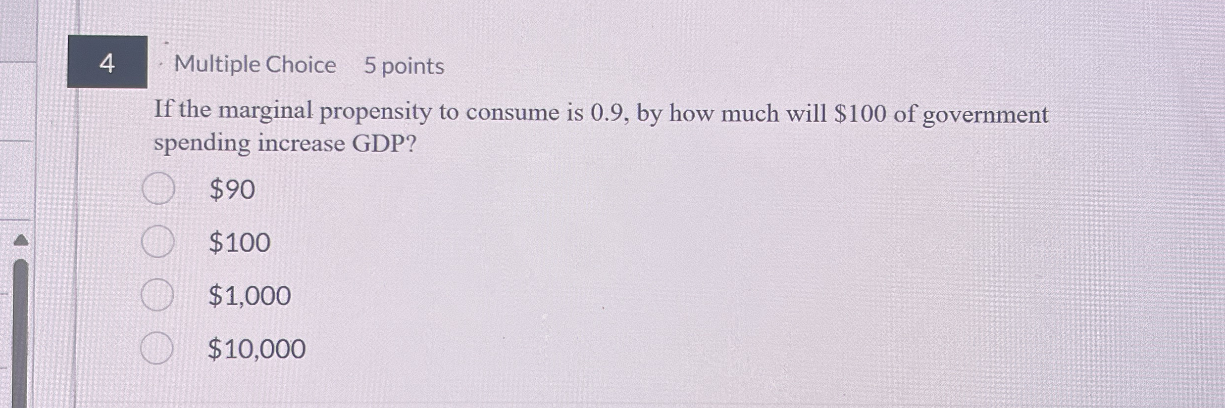 Solved 4Multiple Choice5 ﻿pointsIf the marginal propensity | Chegg.com