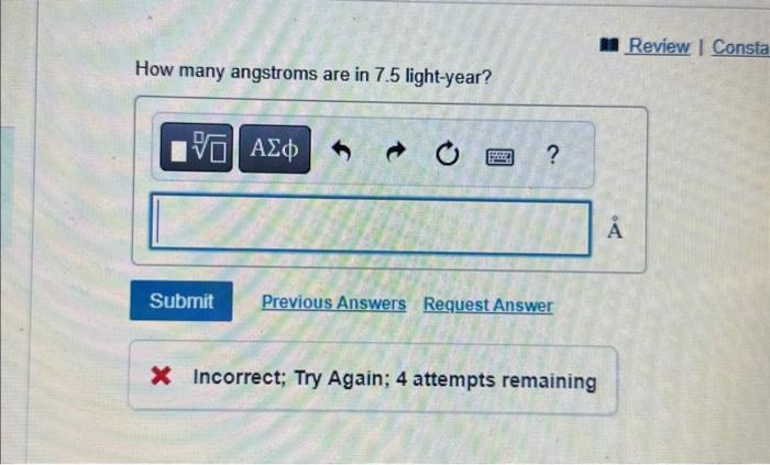 Solved An angstrom (symbol A˚ ) is a unit of length, defined | Chegg.com