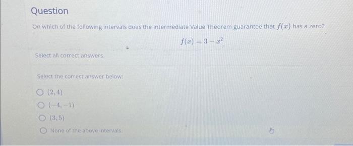 Solved On which of the following intervals does the | Chegg.com