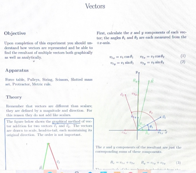 Solved Vectors Objective First, calculate the sand y | Chegg.com