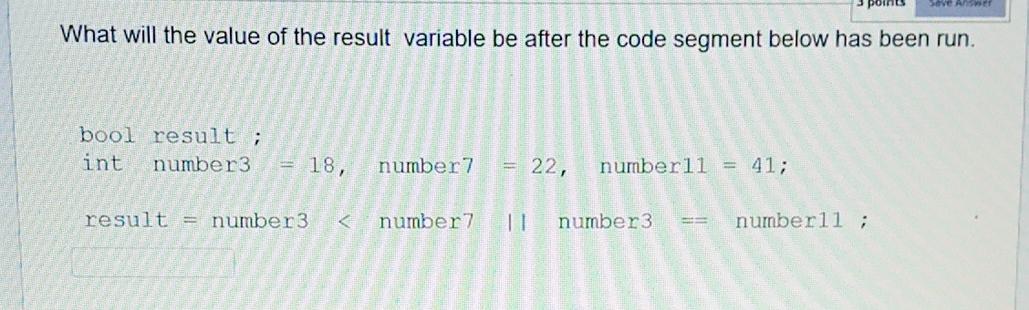 Solved point What will the value of the result variable be | Chegg.com