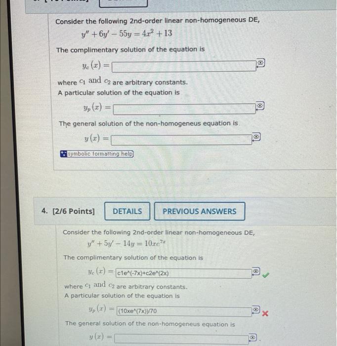 Solved Consider the following 2nd-order linear | Chegg.com