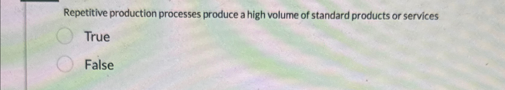 Solved Repetitive production processes produce a high volume | Chegg.com