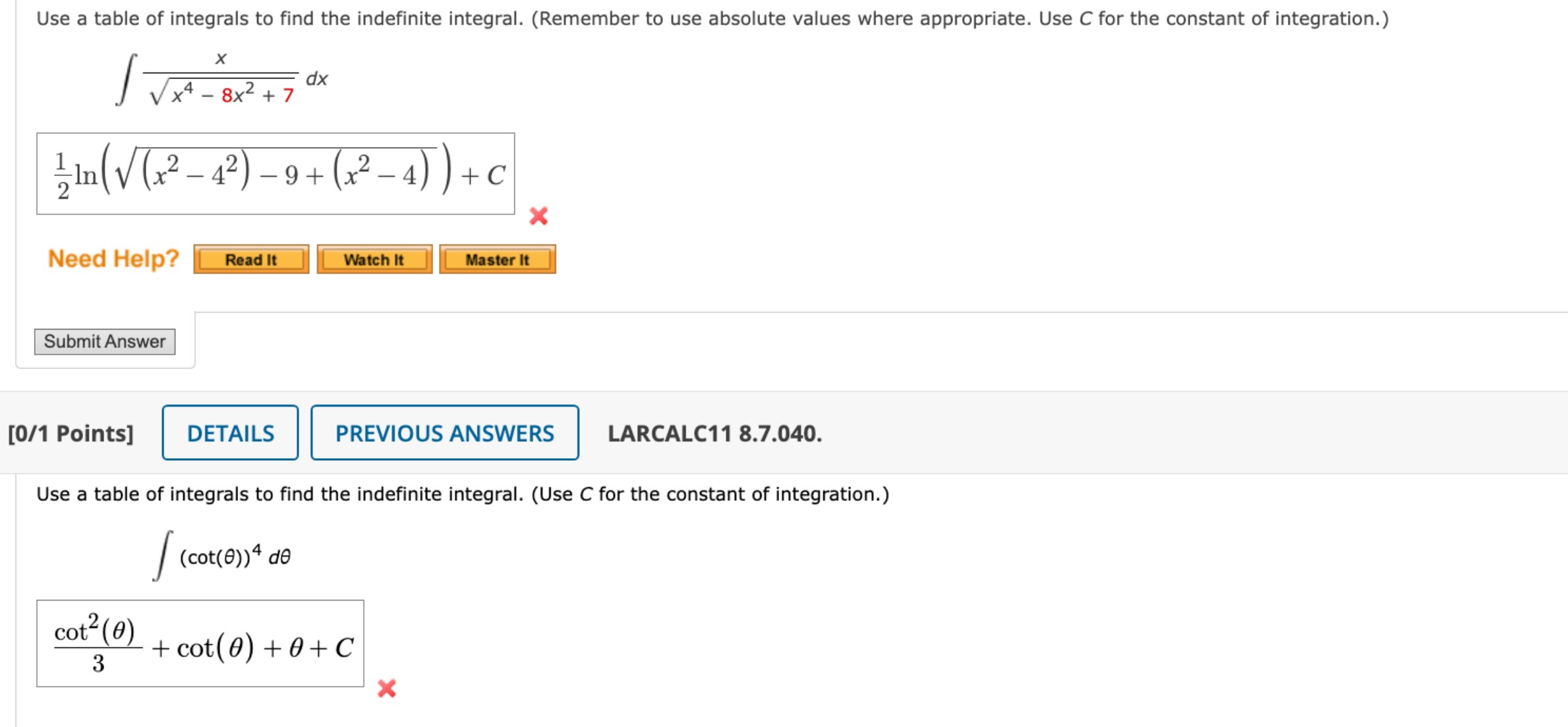 Solved Use a table of integrals to find the indefinite | Chegg.com