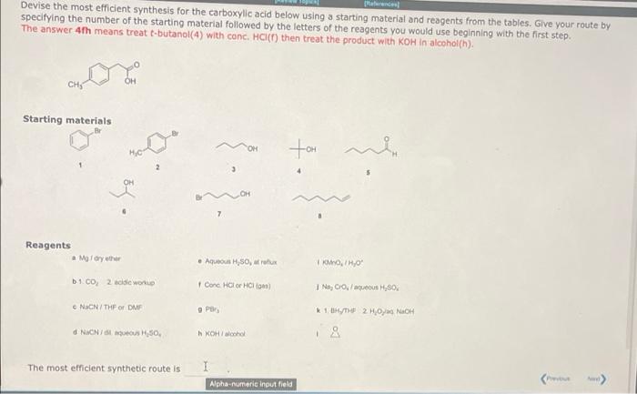 Solved Ramal Devise the most efficient synthesis for the | Chegg.com
