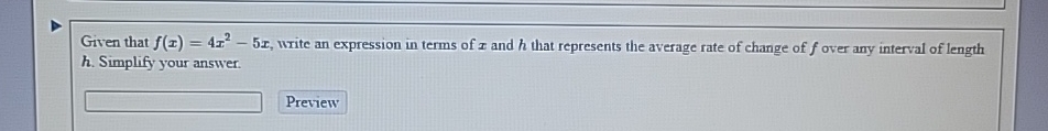 Solved Given that f(x)=4x2-5x, ﻿write an expression in terms | Chegg.com