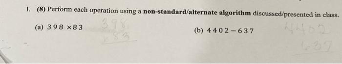 Solved 1. (8) Perform each operation using a | Chegg.com