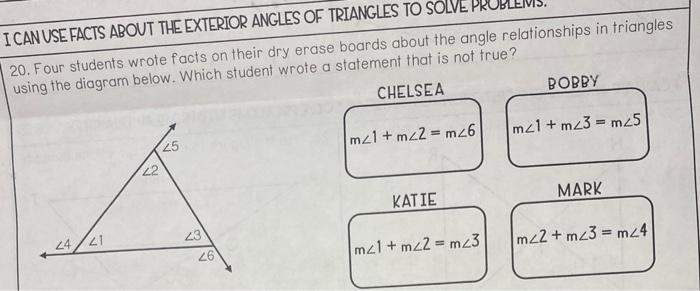 Solved dry erase boards about the angle relationships in | Chegg.com