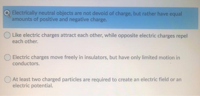 Solved Electrically neutral objects are not devoid of | Chegg.com