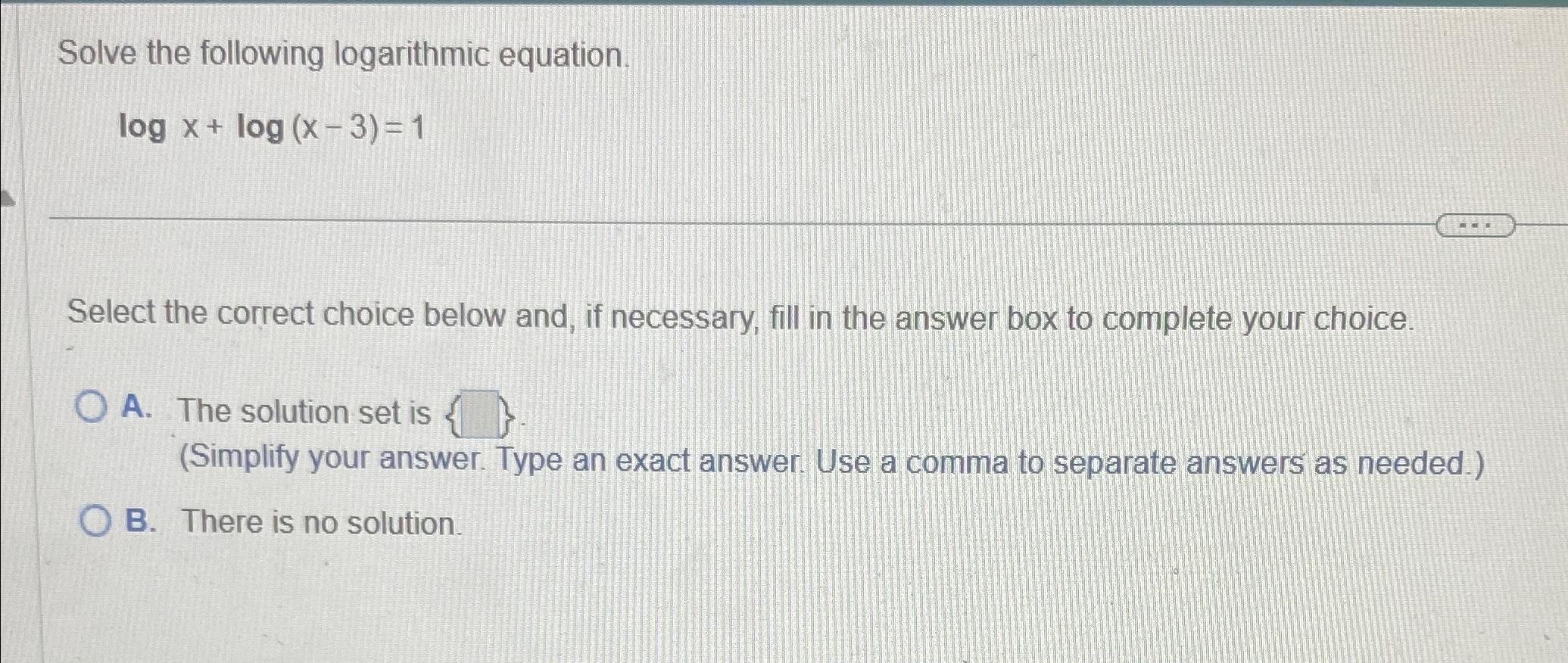 Solved Solve the following logarithmic | Chegg.com