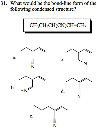 Solved What would be the bond-line form of the following | Chegg.com