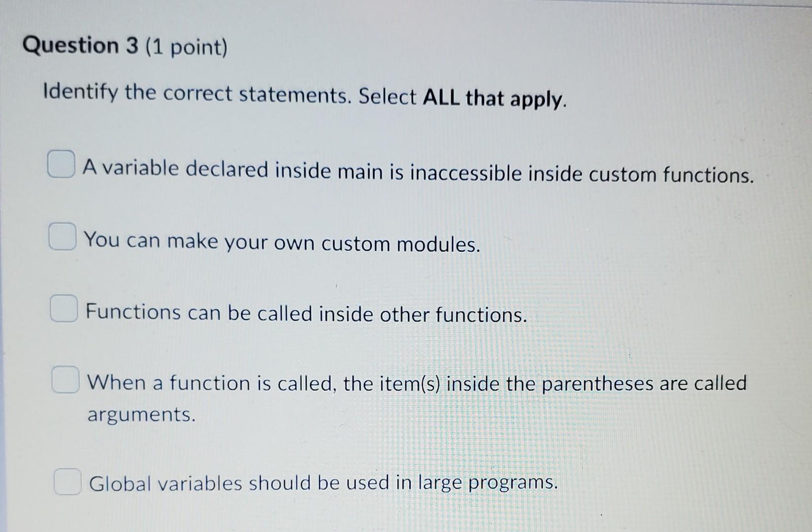 Solved Question 1 (1 point) def area(side1, side2): return | Chegg.com