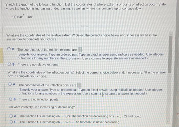 Solved Sketch the graph of the following function. List the | Chegg.com