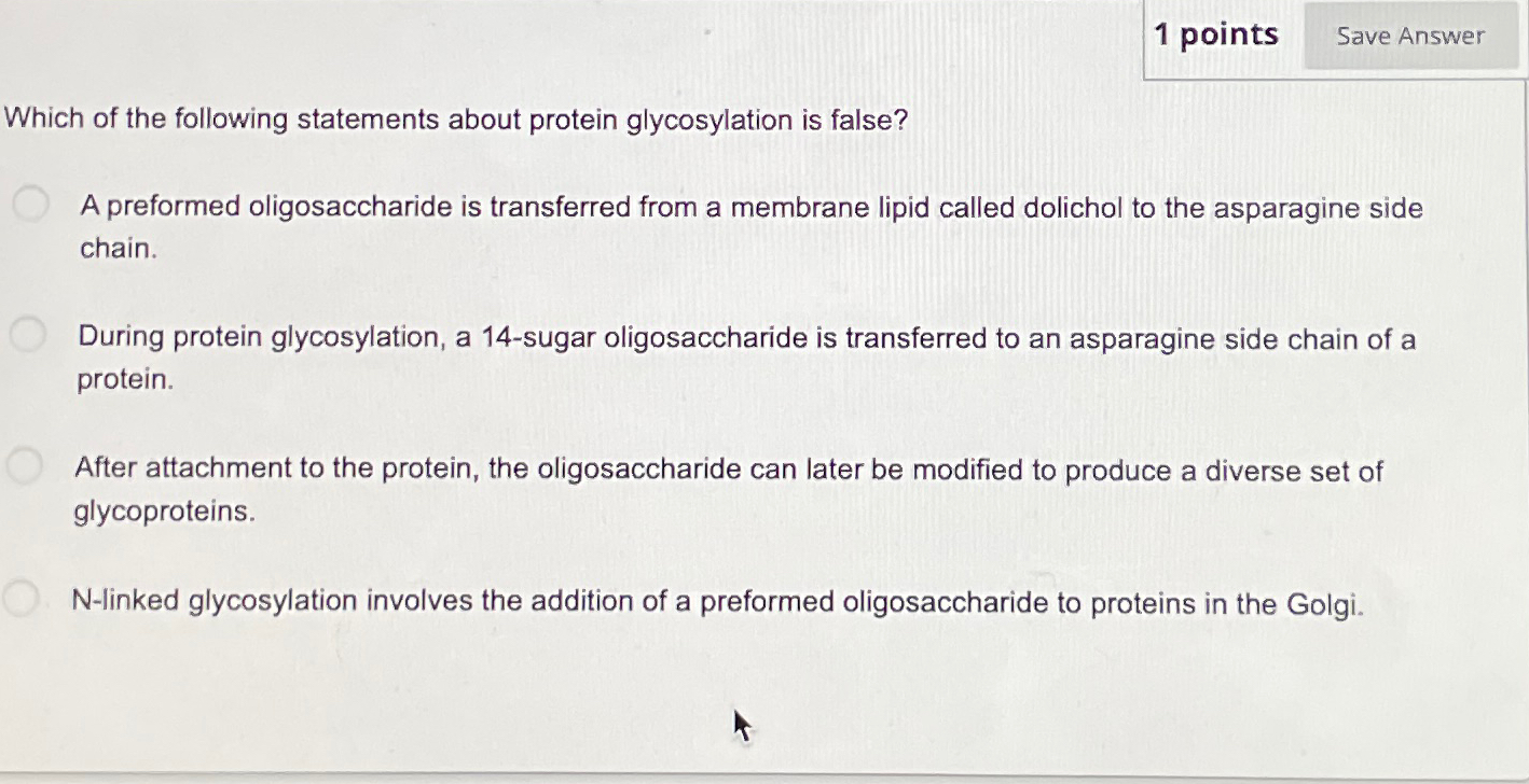 Solved 1 ﻿pointsWhich of the following statements about | Chegg.com