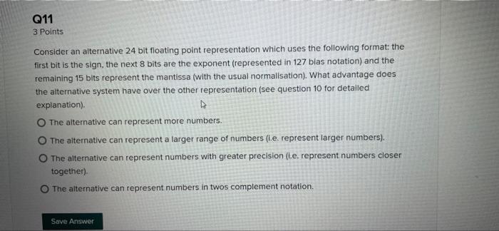Solved what is an advantage of using 127 bias notation than | Chegg.com
