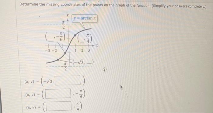 Solved Determine the missing coordinates of the points on | Chegg.com