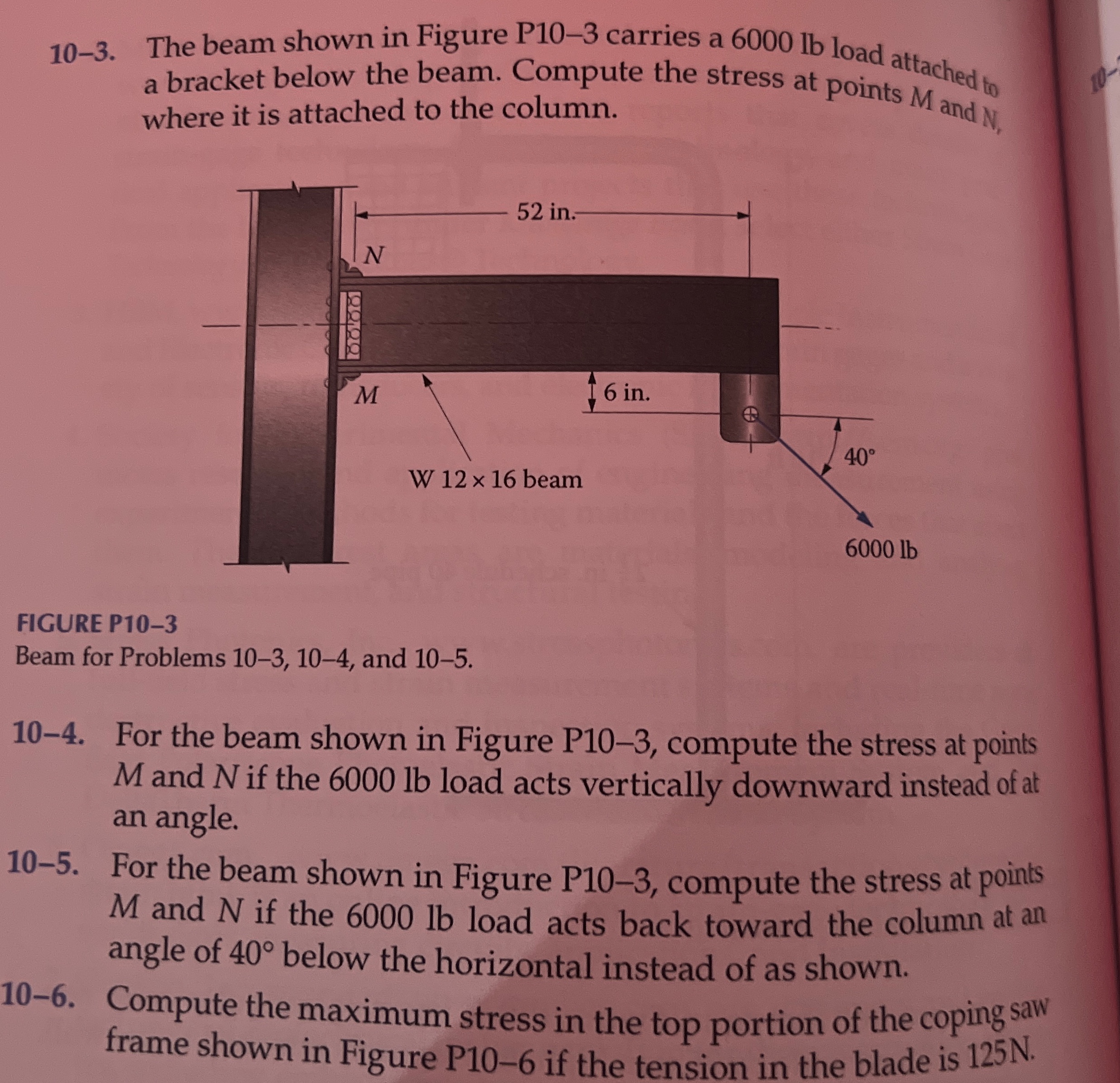 10-5. ﻿For the beam shown in Figure P10-3, ﻿compute | Chegg.com