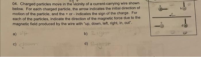 Solved 04. Charged particles move in the vicinity of a | Chegg.com