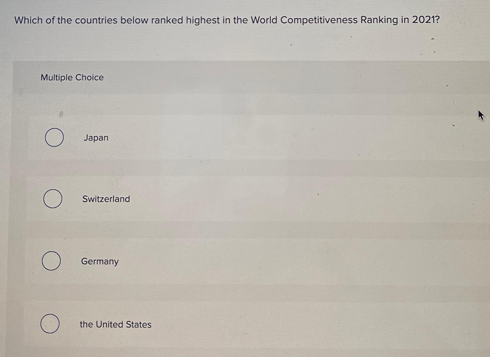 Solved Which of the countries below ranked highest in the | Chegg.com