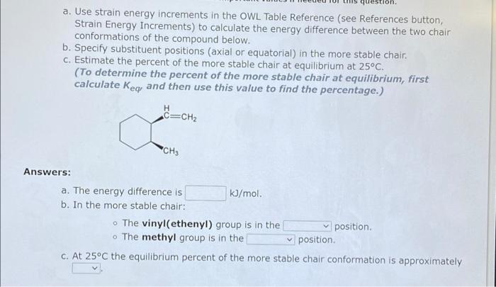 Solved a. Use strain energy increments in the OWL Table | Chegg.com