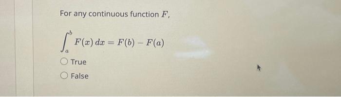 Solved For any continuous function \\( F \\), \\[ | Chegg.com