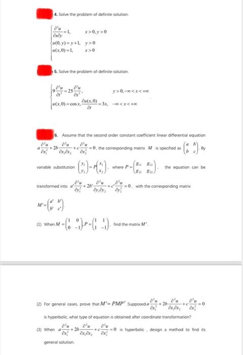 Solved 4. Solve the problem of definite solution | Chegg.com