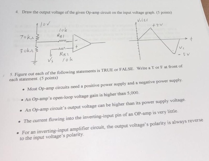 Solved 4. Draw the output voltage of the given Op-amp | Chegg.com