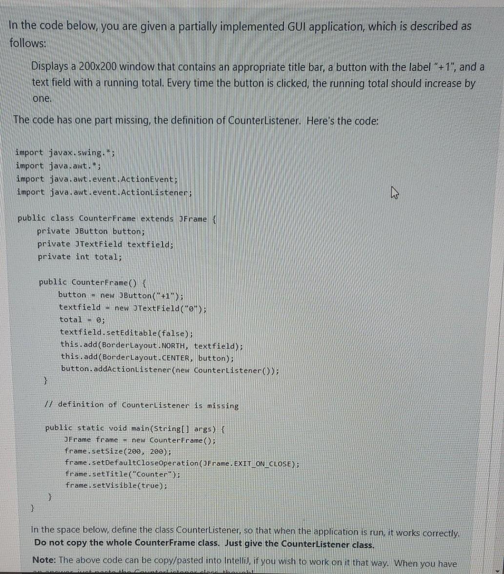 Solved In the code below, you are given a partially | Chegg.com