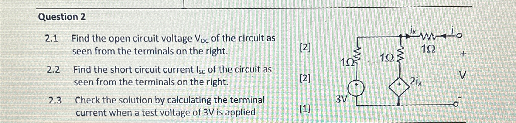 Solved Question 22.1 ﻿Find the open circuit voltage VOC ﻿of | Chegg.com