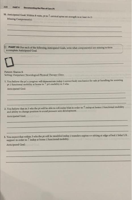 Solved PART III: For each of the following Anticipated | Chegg.com