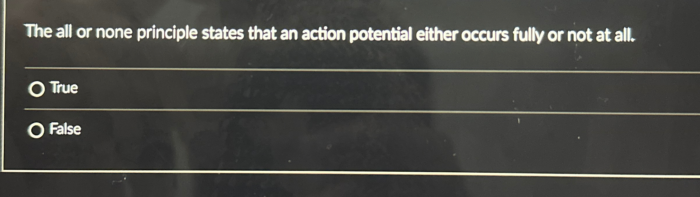 Solved The all or none principle states that an action | Chegg.com