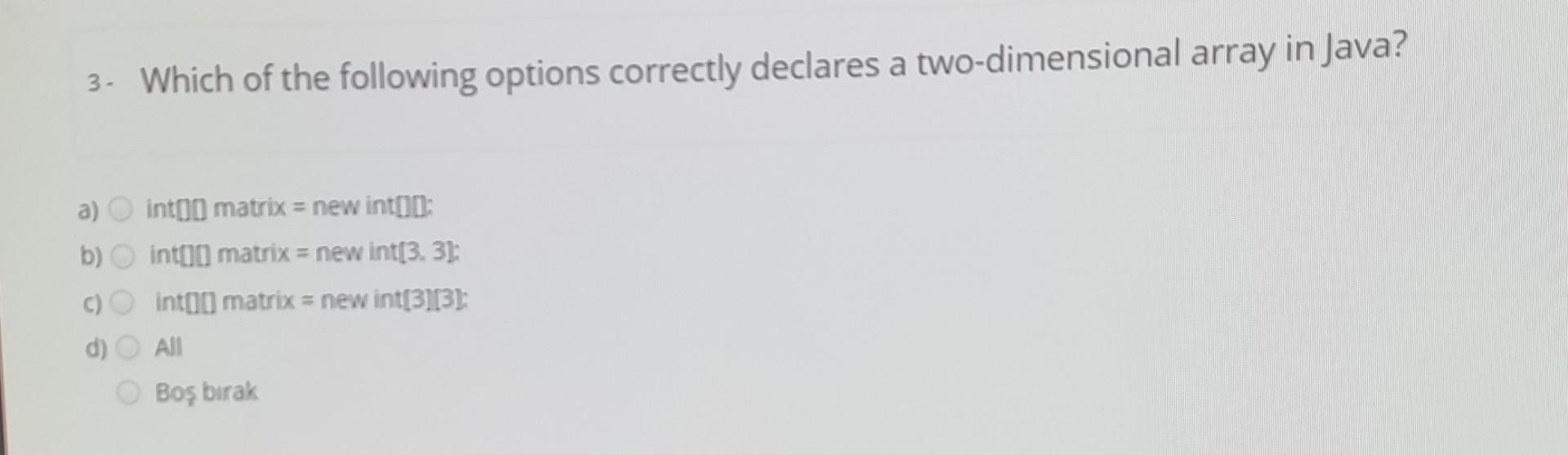 Solved 3. Which of the following options correctly declares | Chegg.com