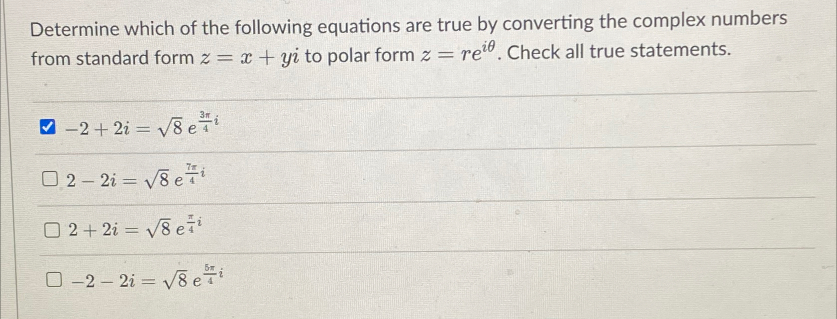Solved Determine which of the following equations are true | Chegg.com
