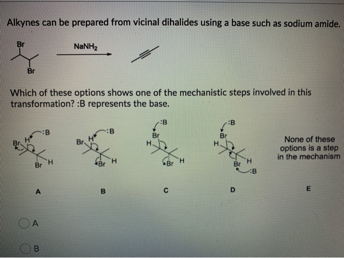 Solved Alkynes can be prepared from vicinal dihalides using | Chegg.com