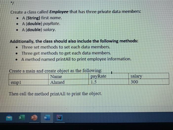 Solved Create a class called Employee that has three private | Chegg.com