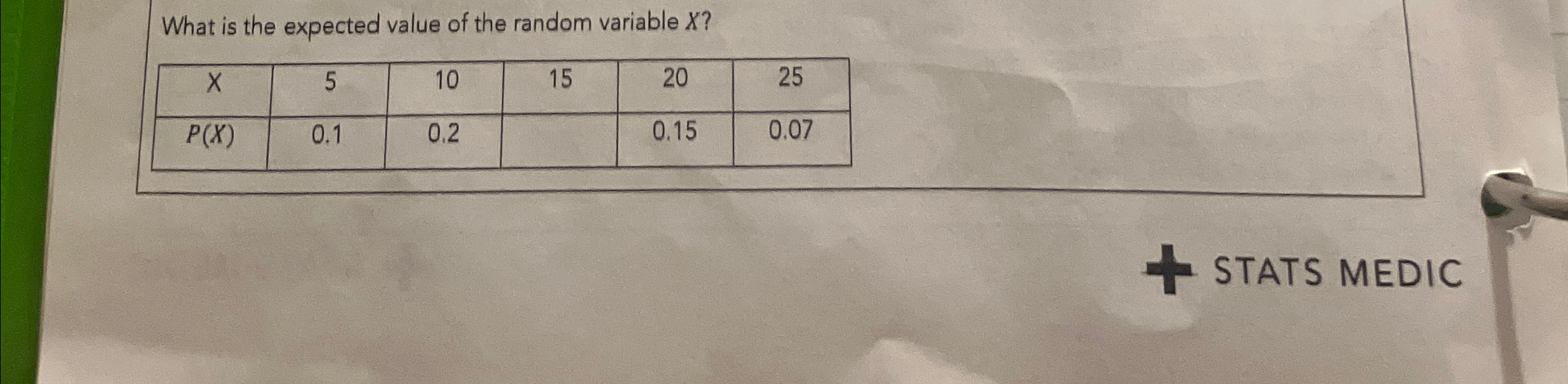 Solved What is the expected value of the random variable | Chegg.com