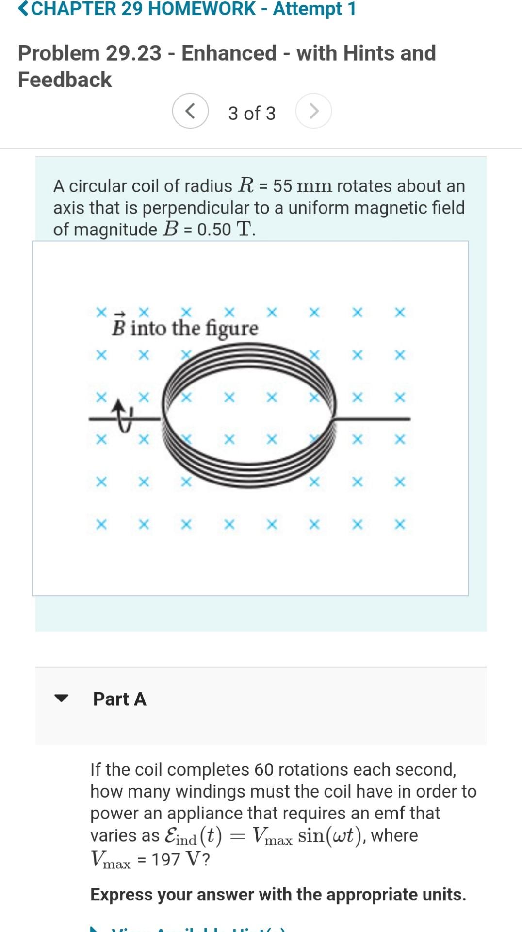 Solved Problem 29.23 - Enhanced - with Hints and Feedback 3 | Chegg.com
